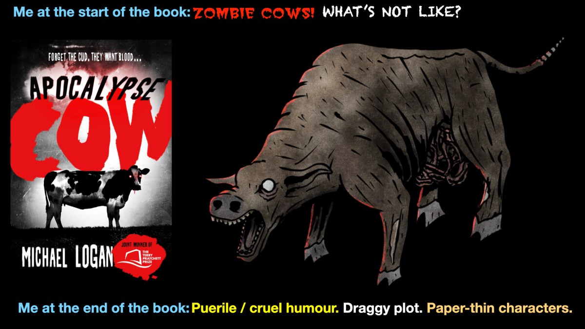 ‘Apocalypse Cow’ by Michael Logan – abandoned at 70% | Mike Finn's Fiction